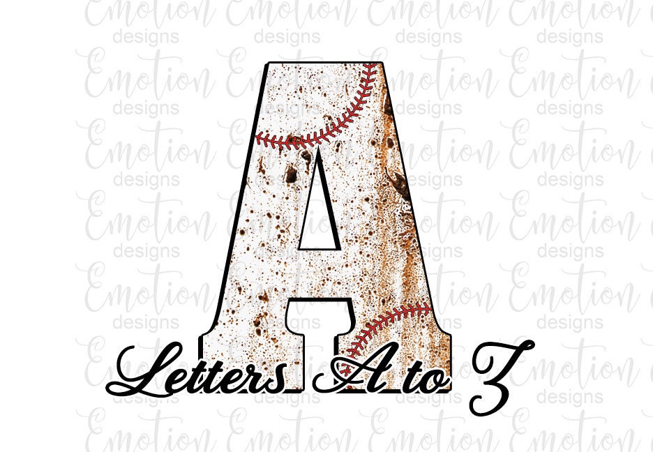 Baseball Stitch Monogram Letters A to Z Clip Art, Instant Download - Etsy