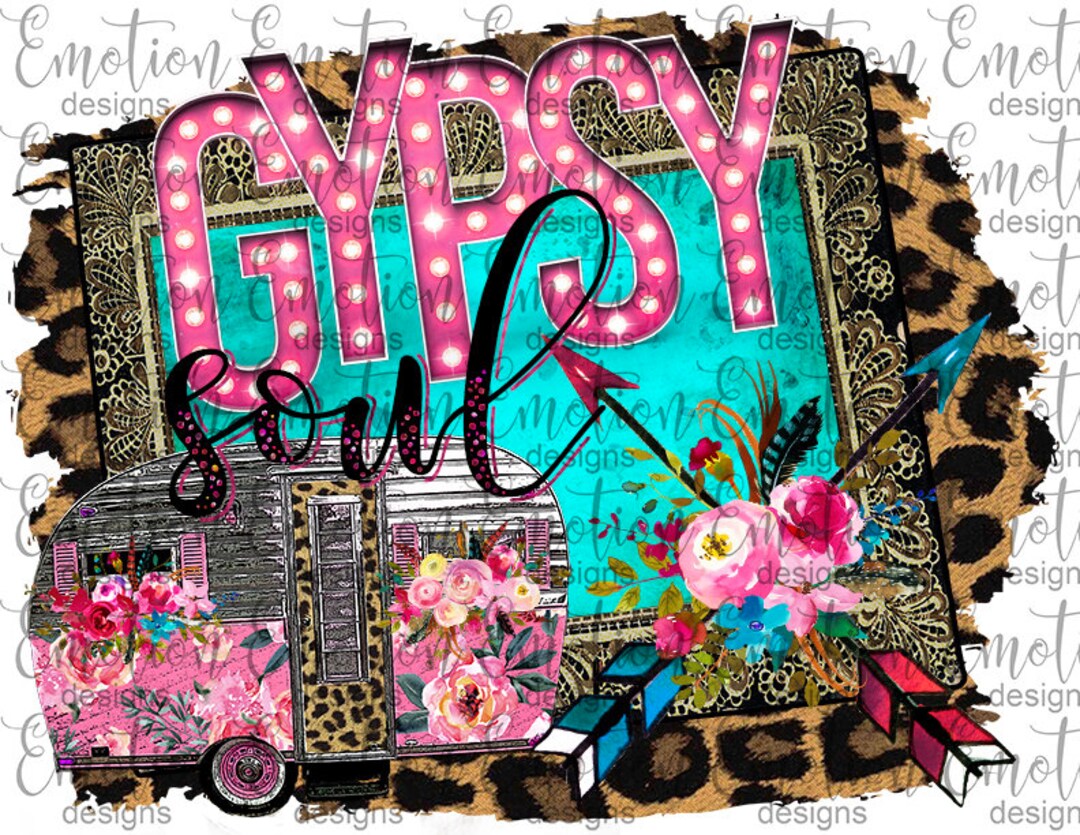 Gypsy Soul Clipart, Instant Download, Sublimation Graphics, PNG, DTF ...