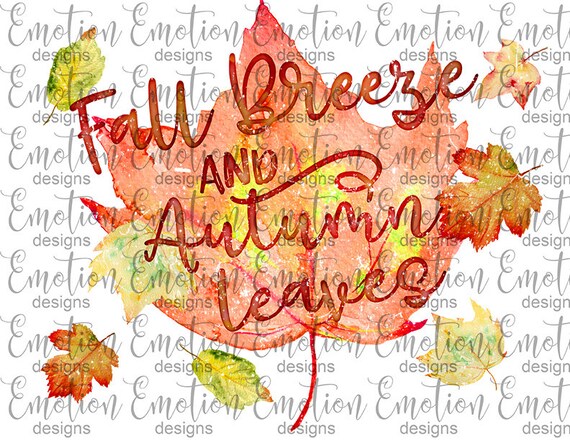 Fall Breeze and Autumn Leaves PNG Clipart Instant Download - Etsy