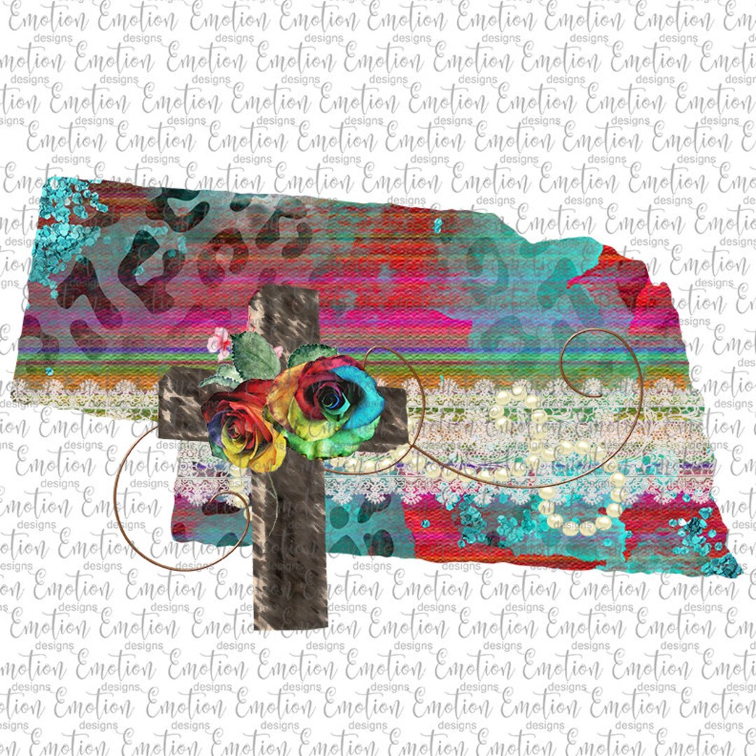 Leopard Serape Cross Nebraska PNG Instant Download - Etsy
