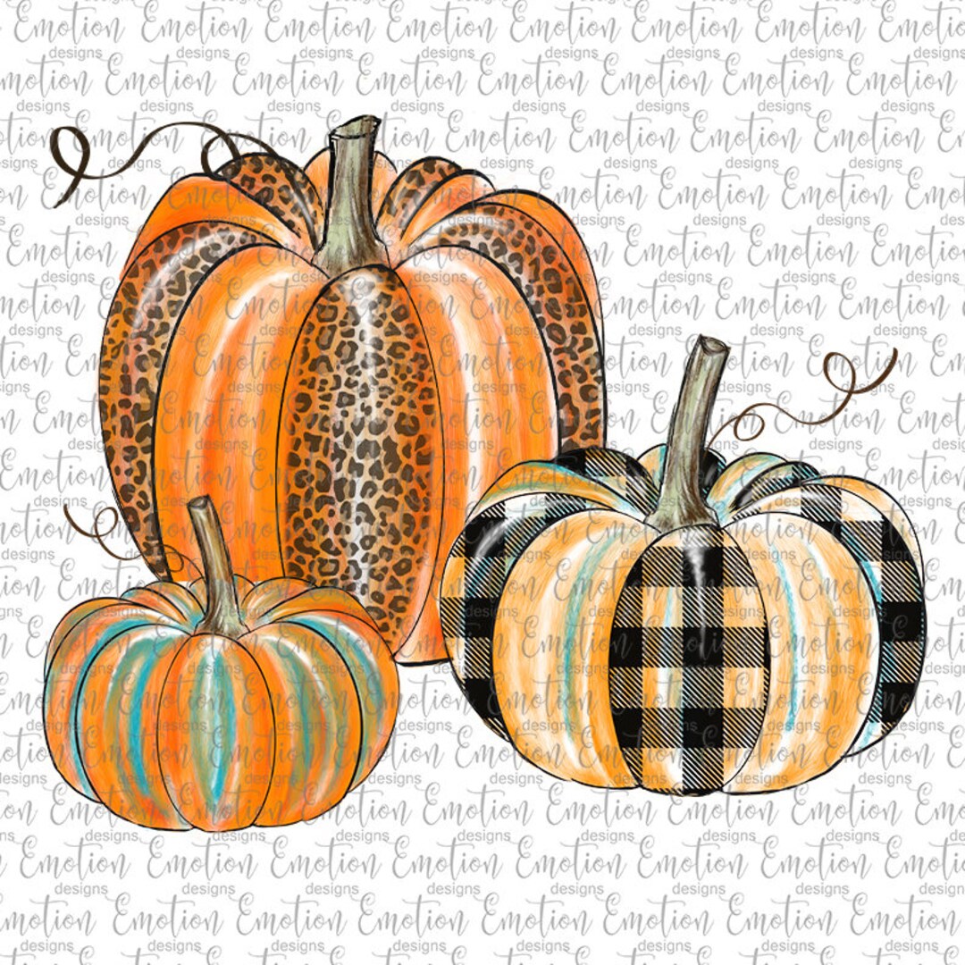 Pumpkin Trio, PNG, Clipart, Instant Download, Sublimation Graphics, DTF ...