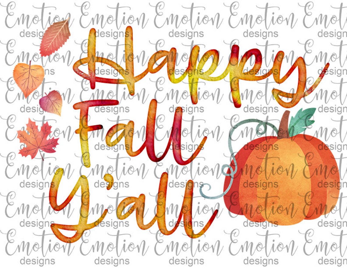 Happy Fall Y'all PNG clipart instant download | Etsy