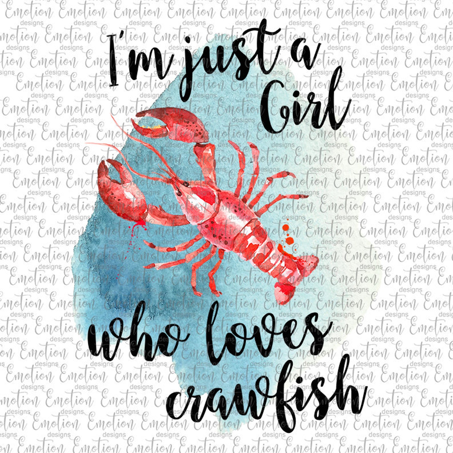 I'm Just a Girl Who Loves Crawfish Clipart, Instant Download ...