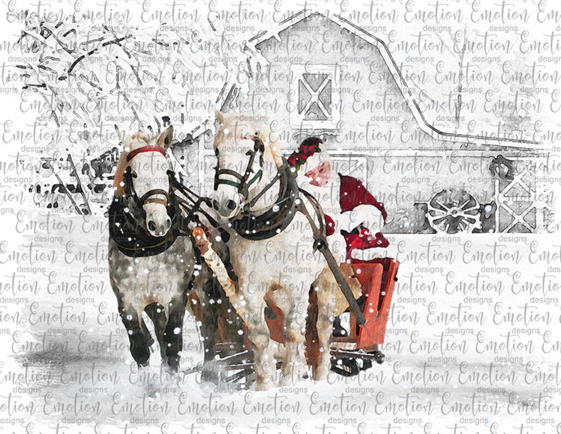 Christmas Ranch Scene Clipart Instant Download Sublimation - Etsy