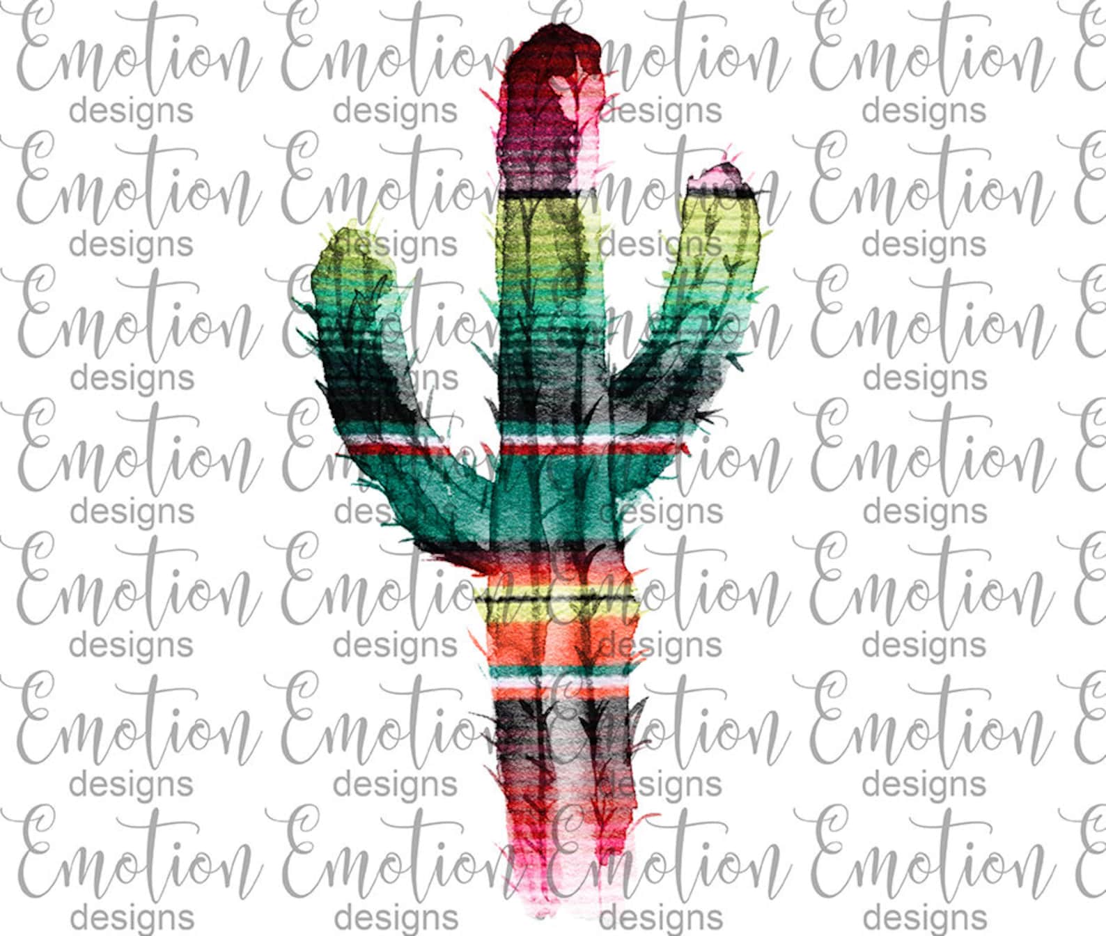 Serape Cactus PNG, Summer, Clipart, Instant Download, Sublimation ...