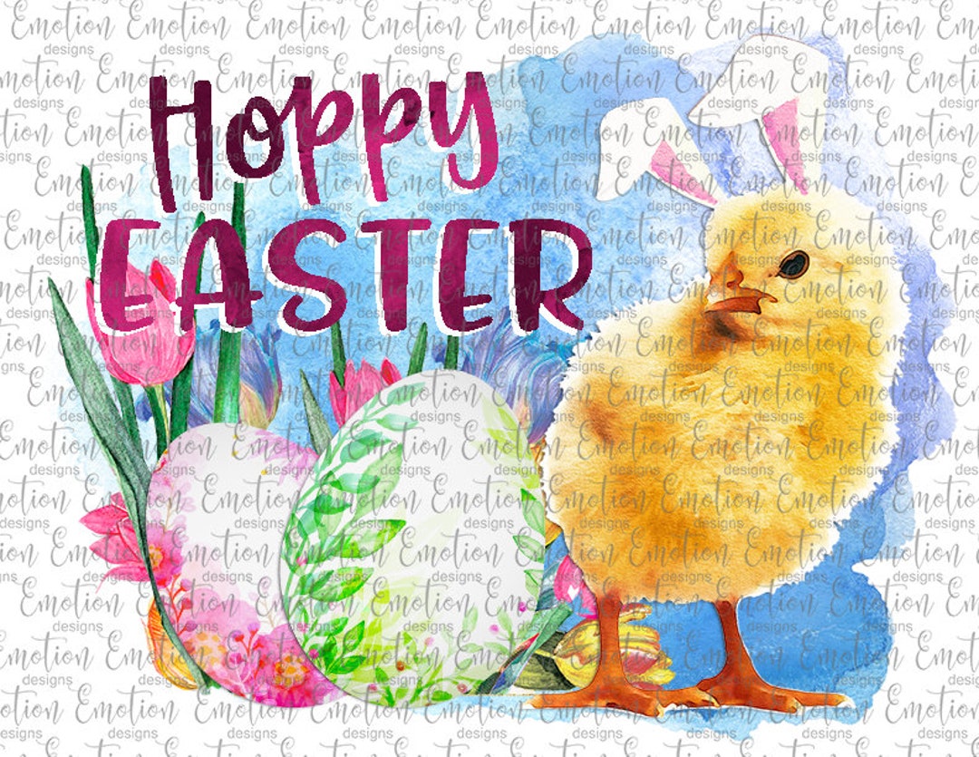 Hoppy Easter Chick Scene, Instant Download, PNG, Sublimation, DTF ...