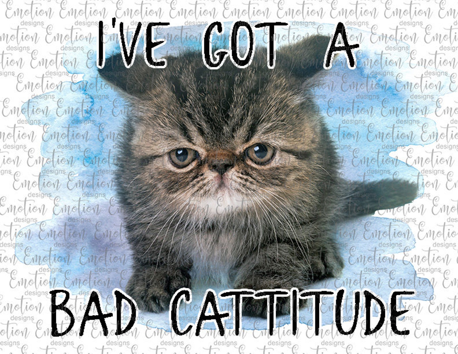 Bad Cattitude PNG Clipart Instant Download Sublimation - Etsy