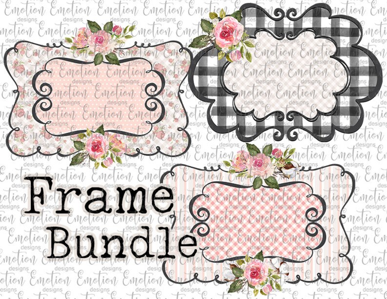 Doodle Frame Bundle Instant Download Clipart Sublimation - Etsy