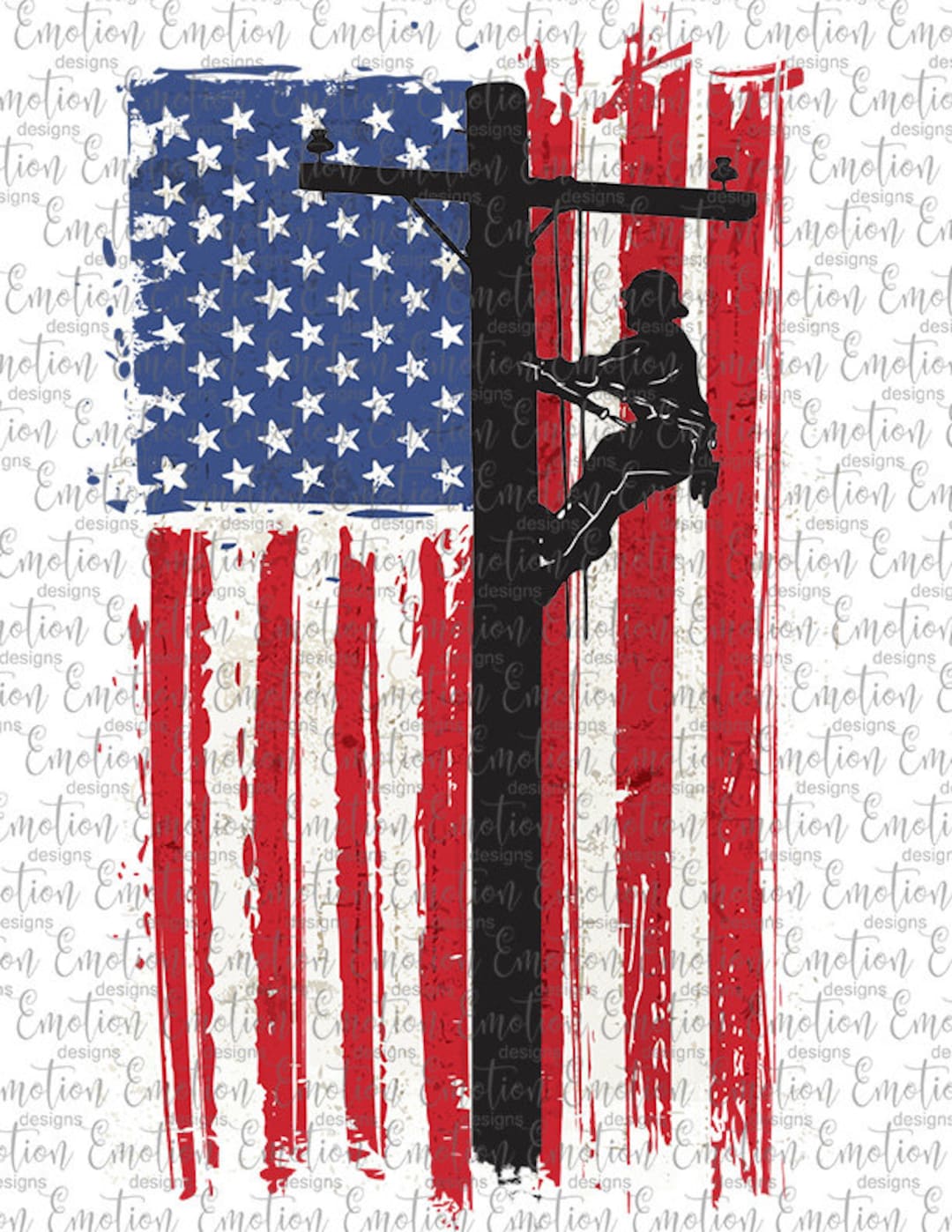 USA Lineman 2 PNG, American Flag, Instant Download, Sublimation Graphics, Clipart, DTF Printing ...
