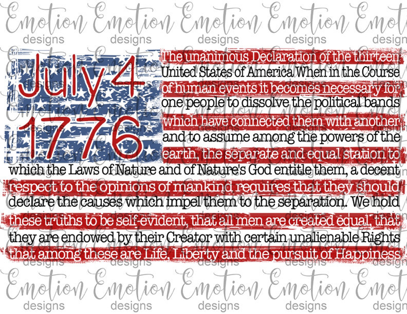 USA Flag Declaration of Independence PNG Patriotic Instant - Etsy