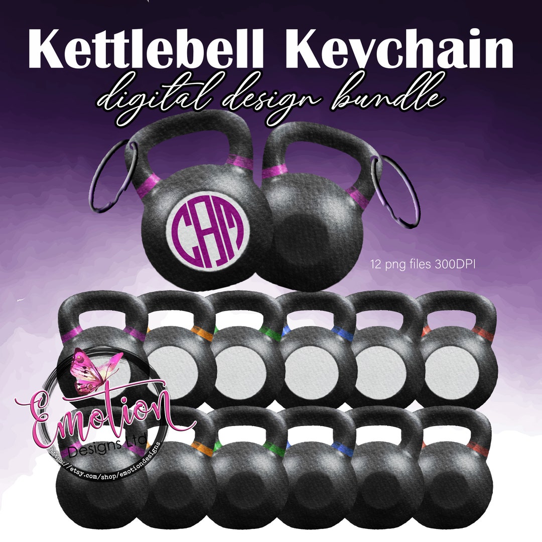Kettlebell Keychain Digital Design Bundle, Instant Download ...