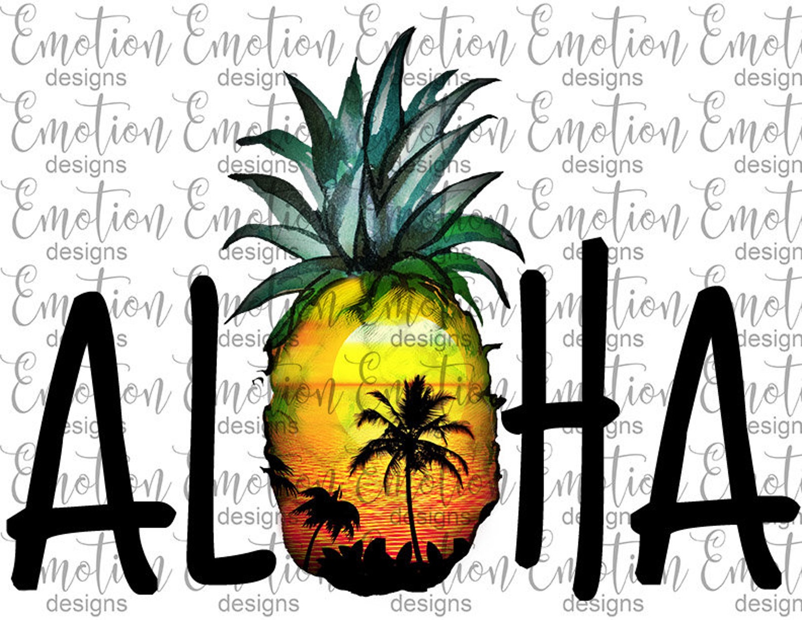 Aloha PNG, Pineapple, Clipart, Instant Download, Sublimation Graphics ...