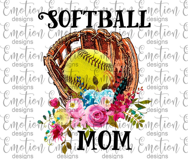 Softball Mom PNG, Instant Download, Sublimation Graphics, Clipart, DTF ...