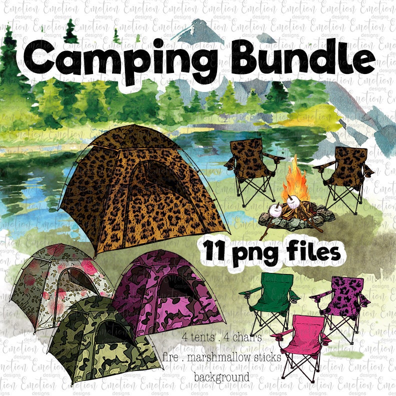 Camping Bundle Clip Art Instant Download - Etsy