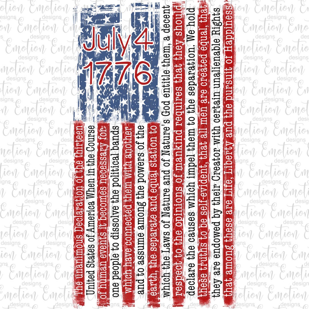 USA Flag, Declaration of Independence PNG, Patriotic, Instant Download ...