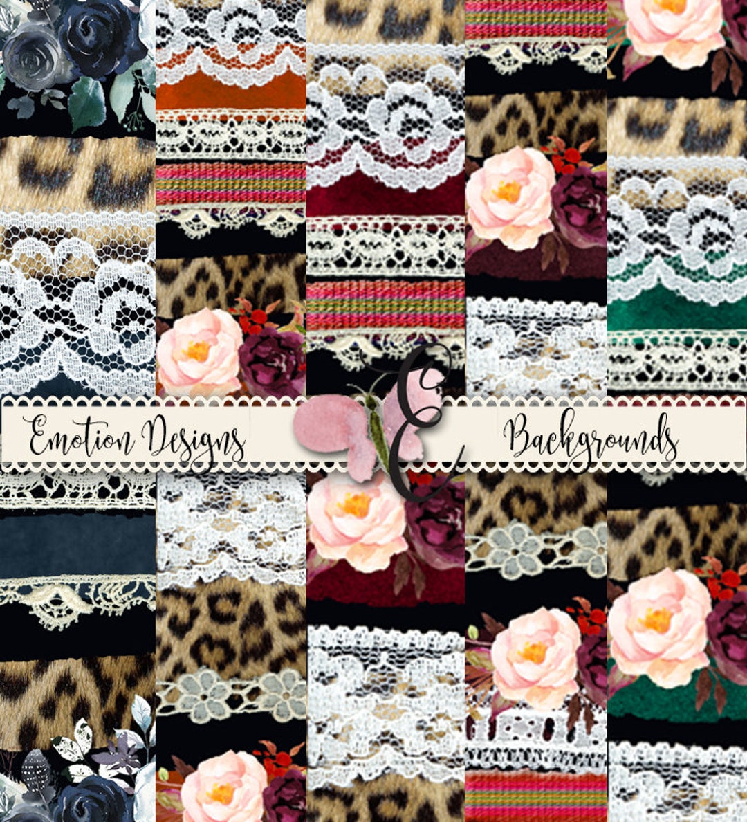 Vintage Floral Lace Background Clip Art Bundle, Instant Download - Etsy