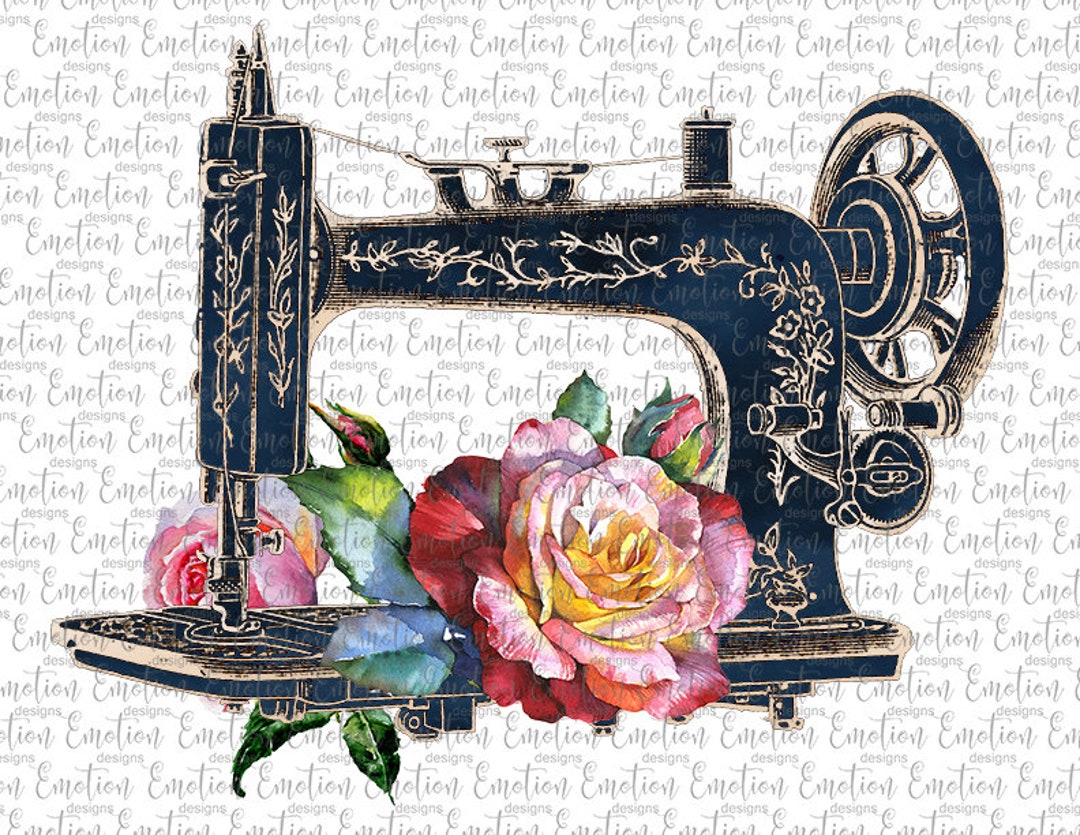 Vintage Sewing Machine Clipart, PNG, Instant Download, Sublimation ...