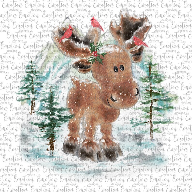 Watercolor Moose Scene Original Artwork Instant Download - Etsy