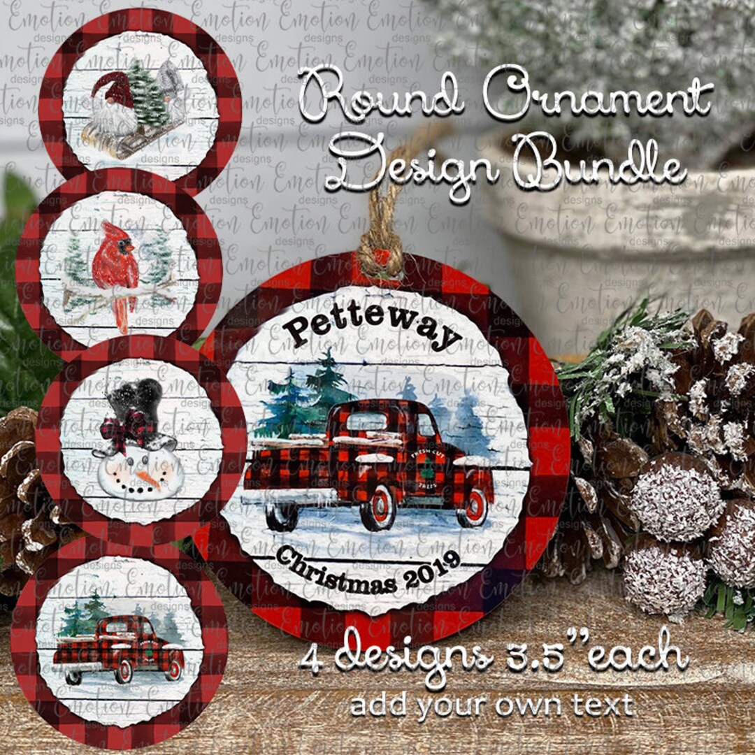 Circle Christmas Ornament Design Bundle 1, Instant Download ...