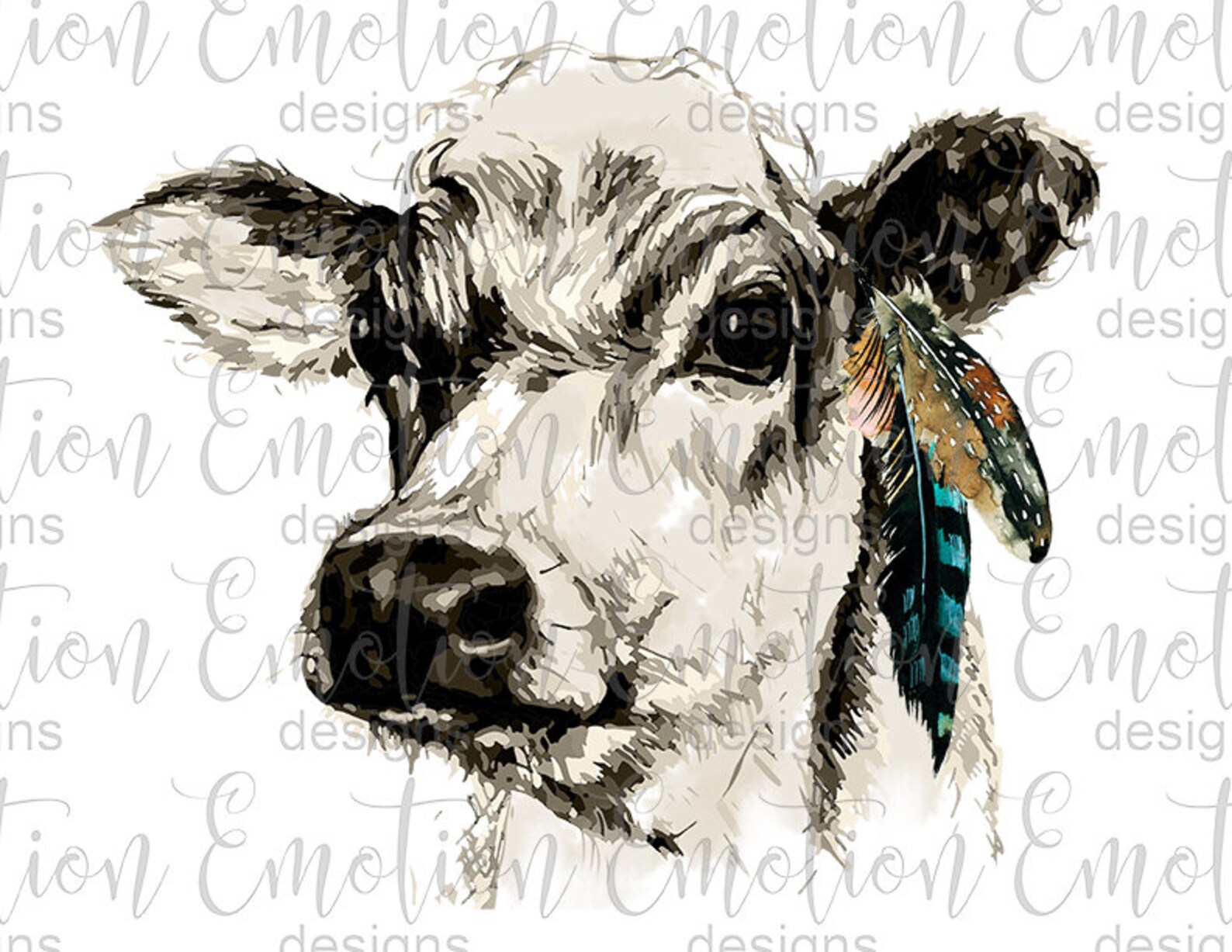 Heifer With Feathers Cow PNG Instant Download Sublimation - Etsy Canada
