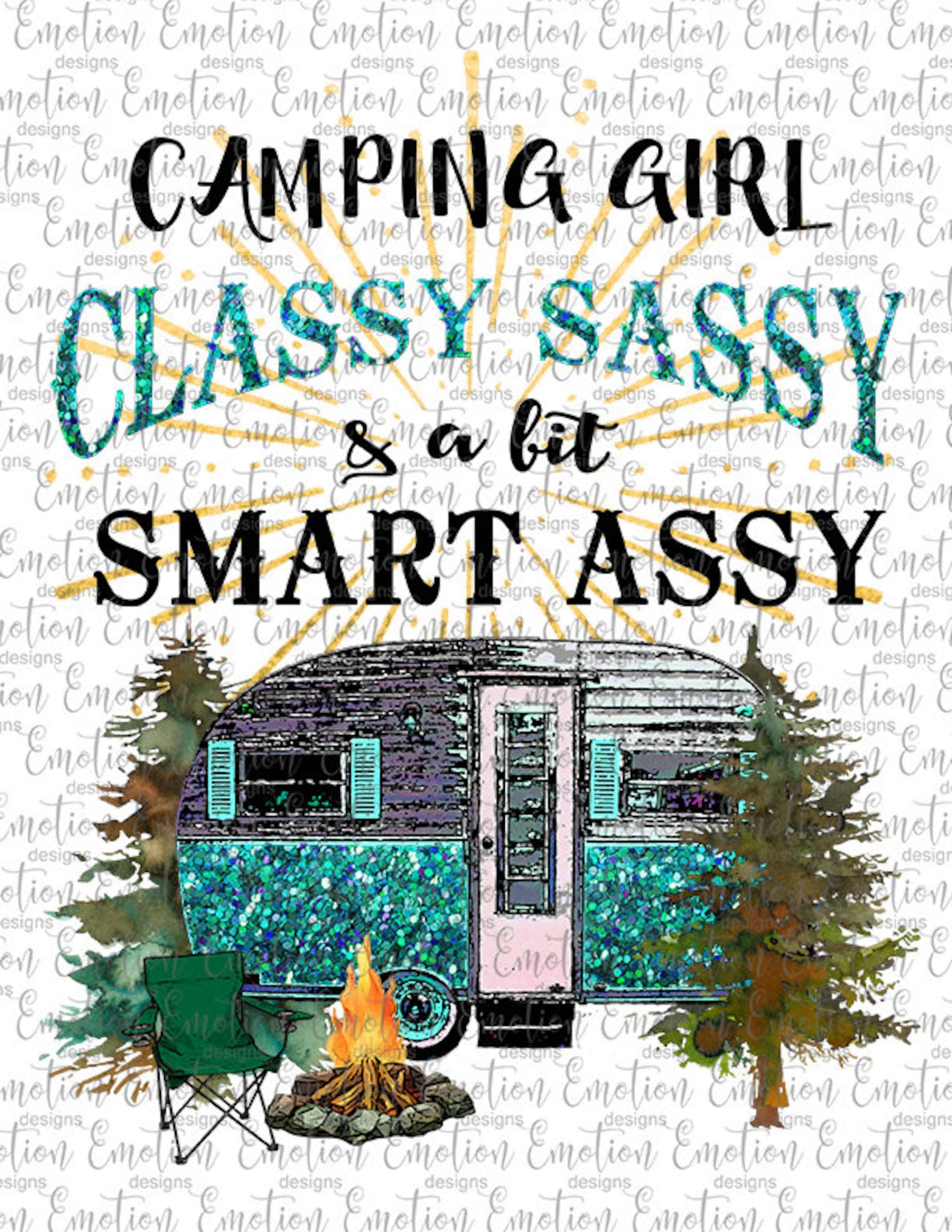 Camping Girl Turquoise Clipart Instant Download Flowers | Etsy