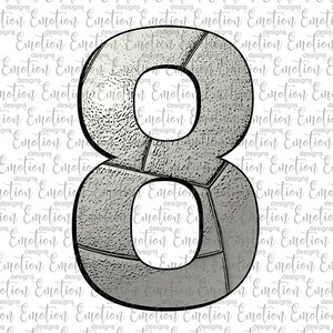 Volleyball Stitch Monogram Numbers Clip Art, Instant Download - Etsy