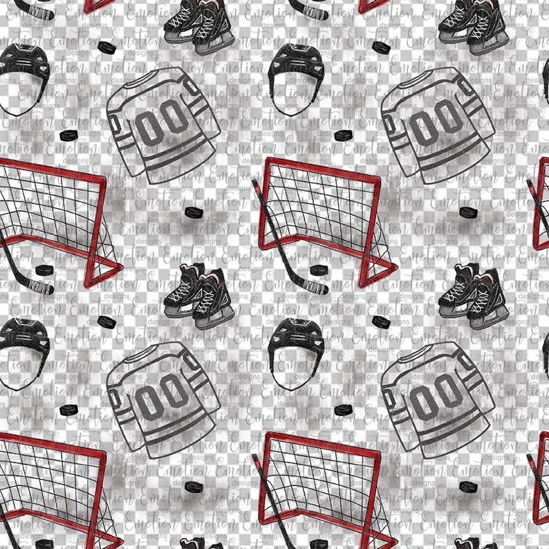 Seamless Hockey Digital Paper 2, Instant Download, Sublimation Designs ...