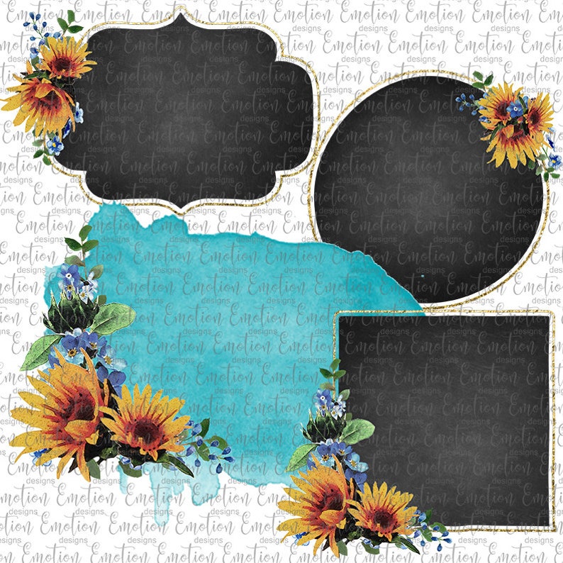 Watercolor Sunflower Bouquet Frame Bundle Clip Art Bundle - Etsy