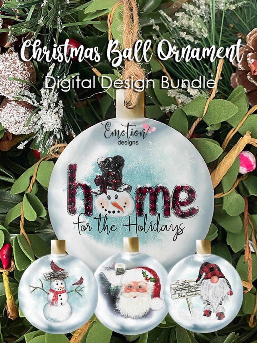 Christmas Ball Ornament Design Bundle, Instant Download, Sublimation ...