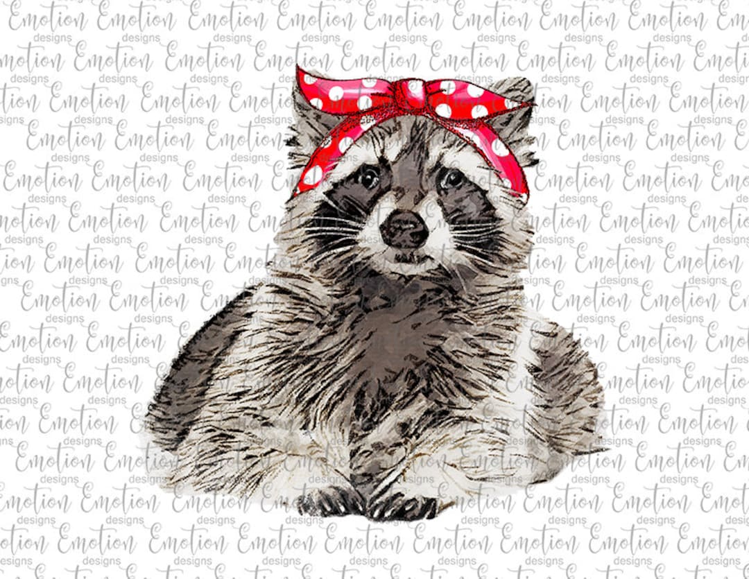 Raccoon Bandana PNG, Instant Download, Sublimation Graphics, Clipart ...