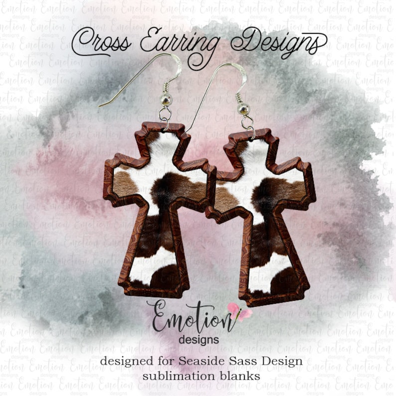 Cross Earring Digital Designs Instant Download Sublimation - Etsy