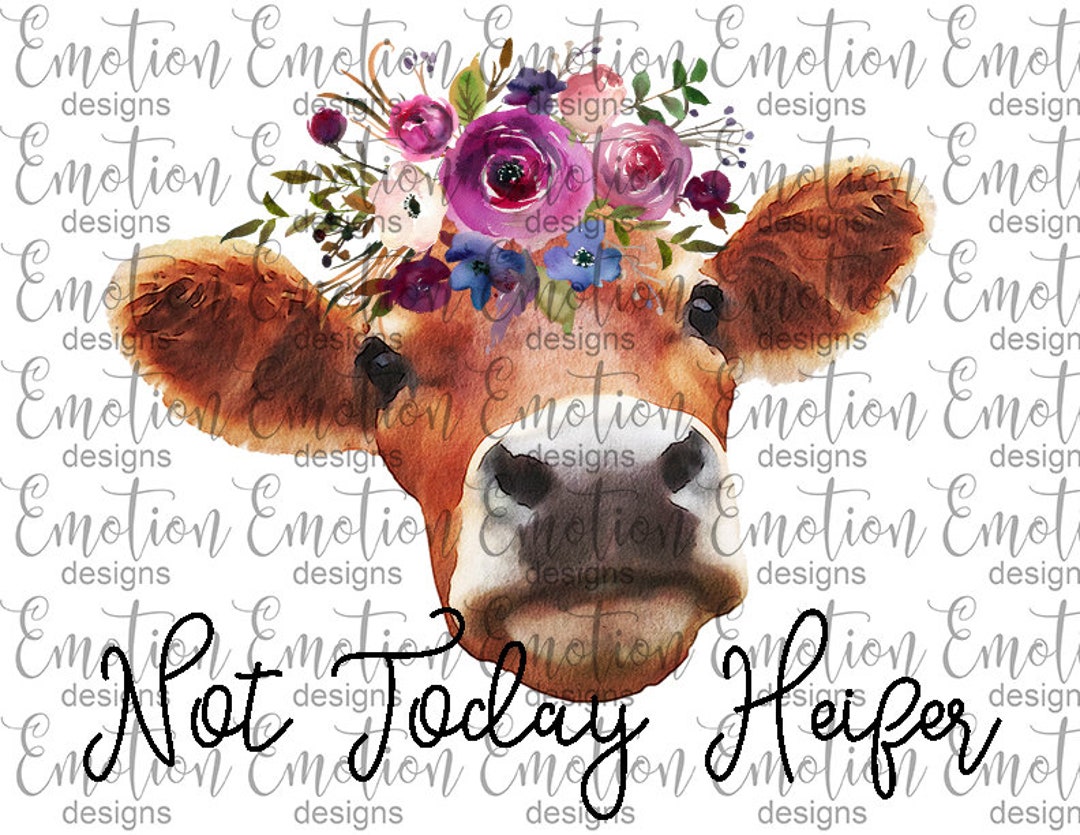 Not Today Heifer Brown Cow PNG, Instant Download, Sublimation Graphics ...