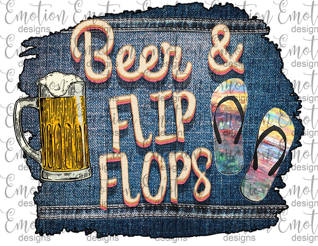 Beer & Flip Flops PNG, Clipart, Instant Download, Sublimation Graphics ...