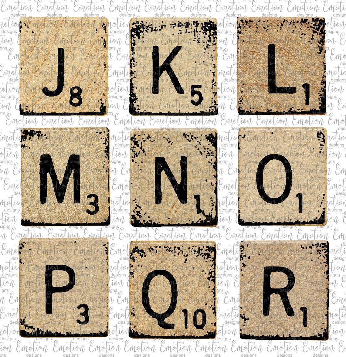 Wooden block letters A to Z Clip Art instant download | Etsy