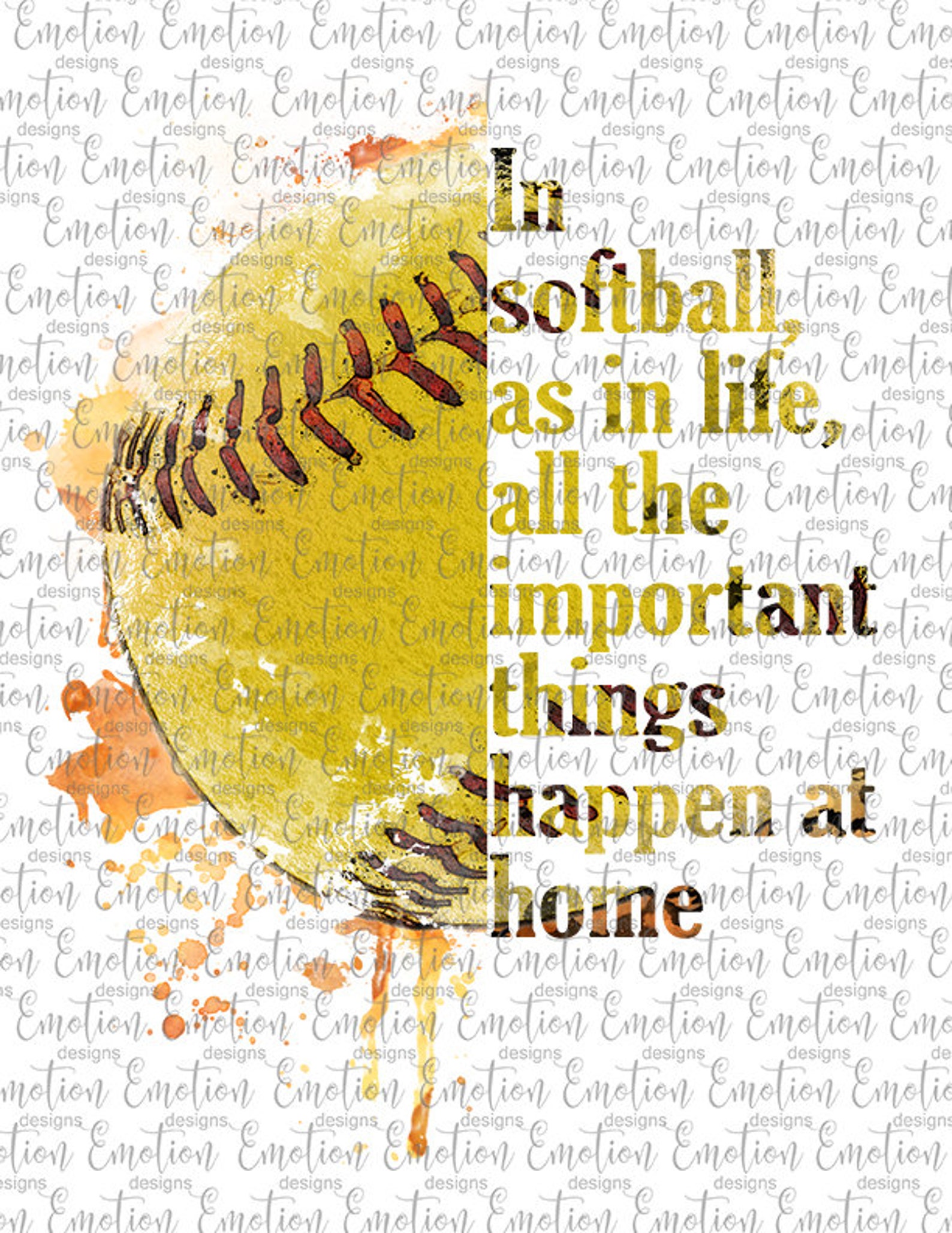 In Softball as in Life Clipart PNG Instant Download | Etsy