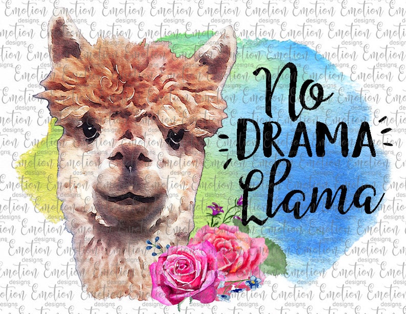 No Drama Llama PNG Instant Download Sublimation Graphics - Etsy