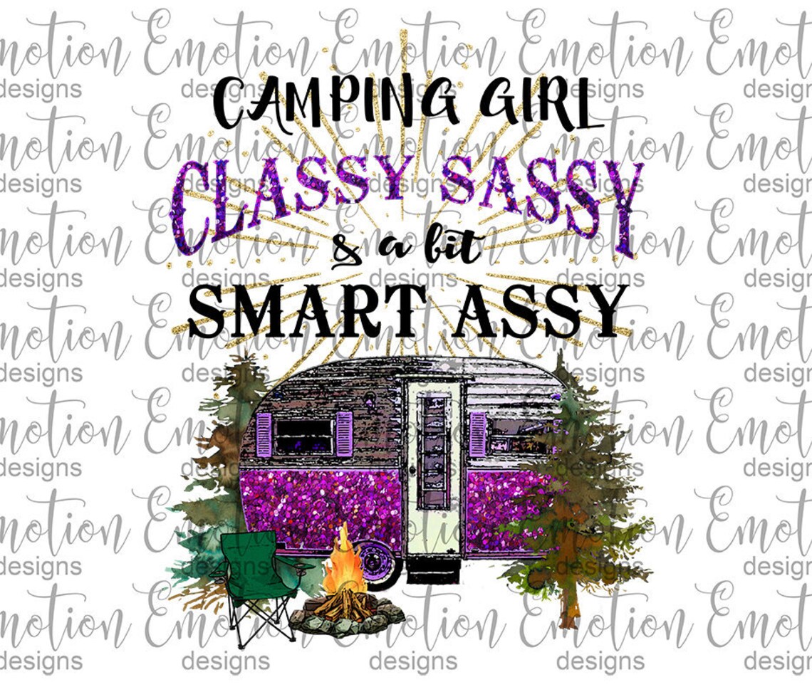 Camping Girl Clipart Instant Download Flowers Sublimation - Etsy Canada