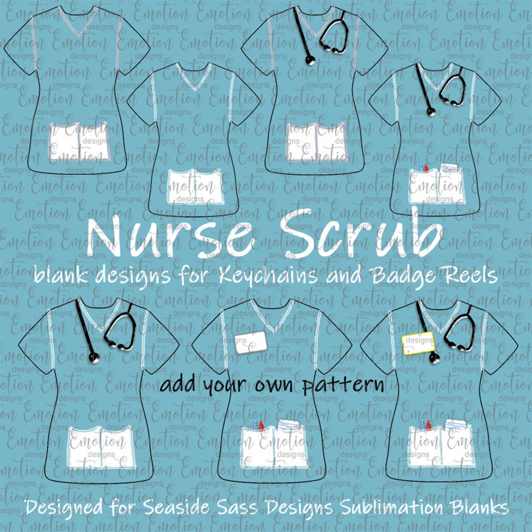 Scrubs Keychain & Badge Reel Digital Design Bundle, Instant Download ...
