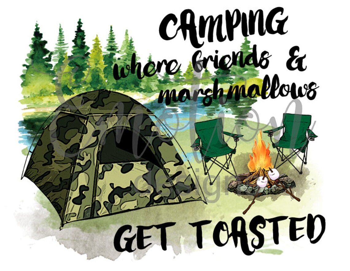 Camping Where Friends and Marshmallows Get Toasted Clipart - Etsy
