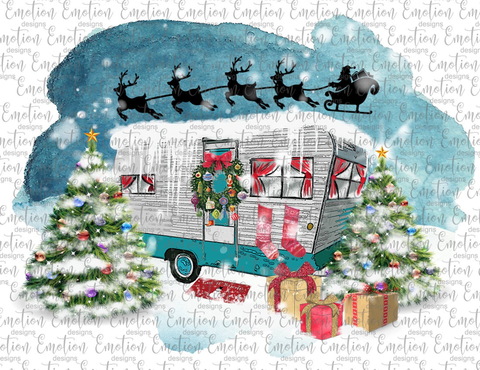 Christmas Camper Clipart Instant Download Sublimation - Etsy