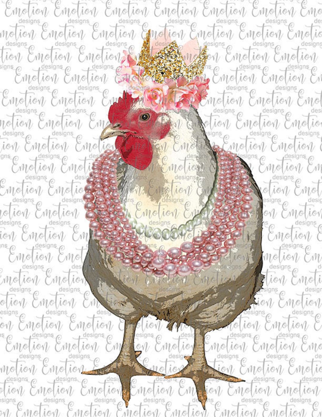 Chicken With Crown and Pearls PNG, Clipart, Instant Download ...
