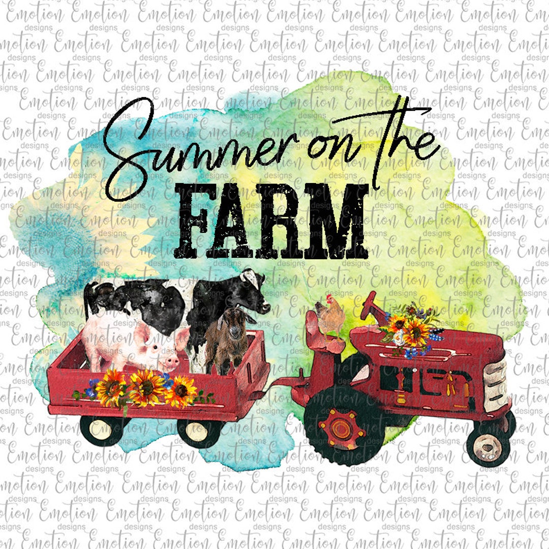 Summer on the Farm Clipart, Instant Download, Sublimation Graphics, PNG ...