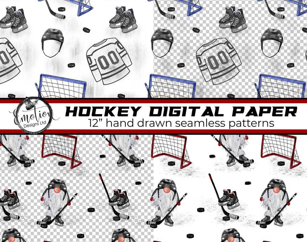 Seamless Hockey Digital Paper, Instant Download, Sublimation Designs ...