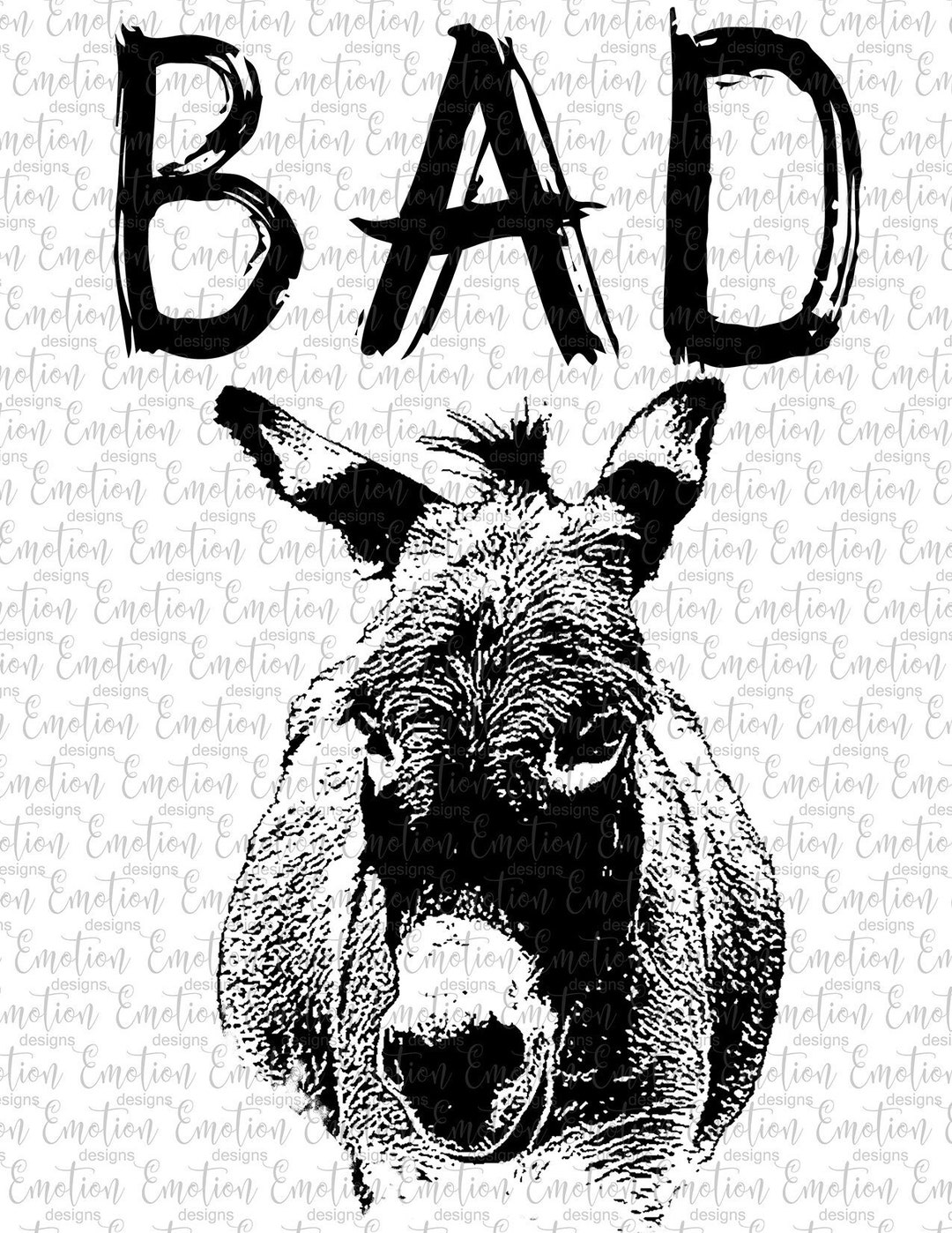 Bad Ass PNG, Instant Download, Donkey, Digital Art, Sublimation ...