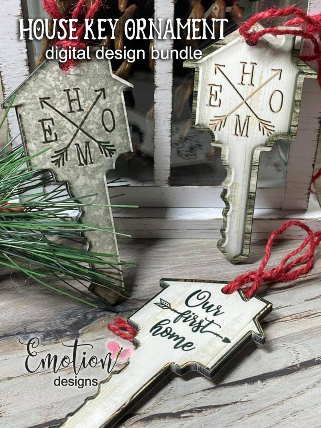 House Key Christmas Ornament Design Bundle PNG, Instant Download ...