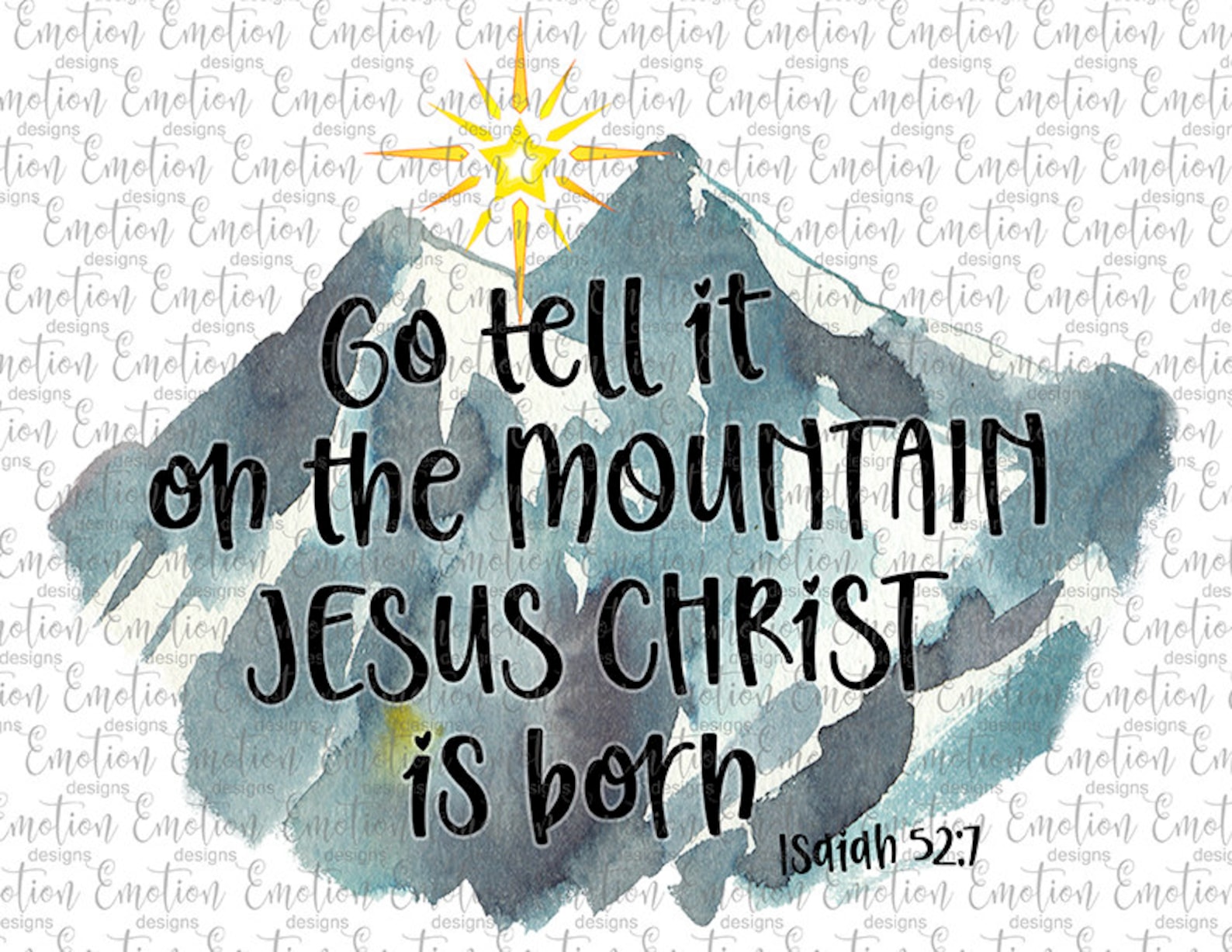 Go Tell It on the Mountain Clipart, Instant Download, Sublimation ...