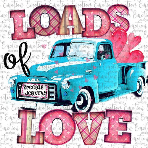 Loads of Love Valentine Truck Clipart Instant Download - Etsy