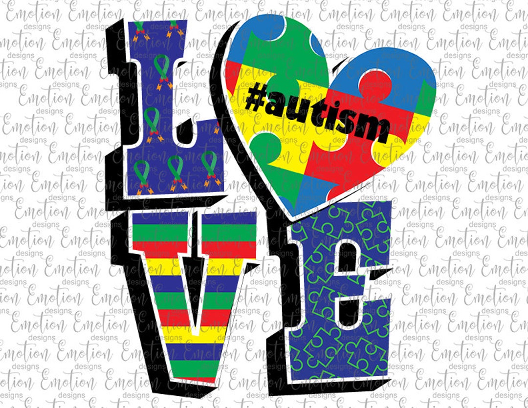 Love Autism Clipart, Instant Download, Sublimation Graphics, PNG - Etsy