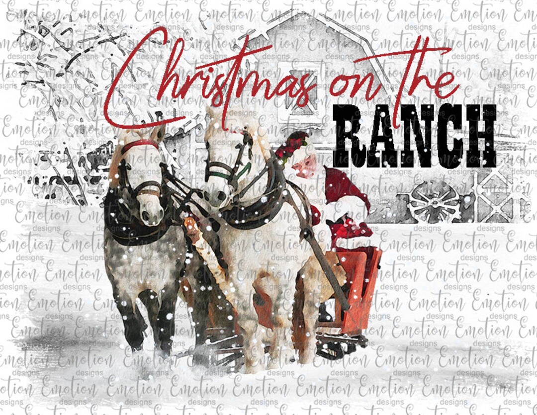 Christmas on the Ranch Clipart, Instant Download, Sublimation Graphics ...
