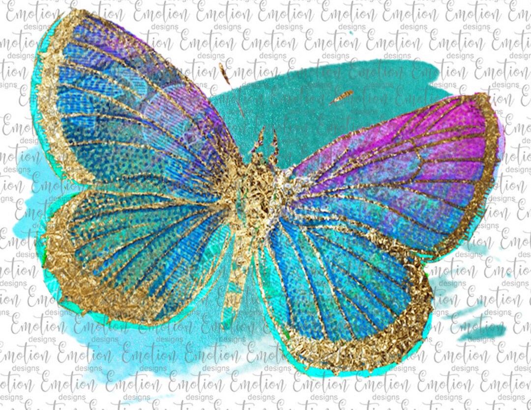 Watercolor Glitter Butterfly 2 Clipart, Instant Download, Sublimation ...